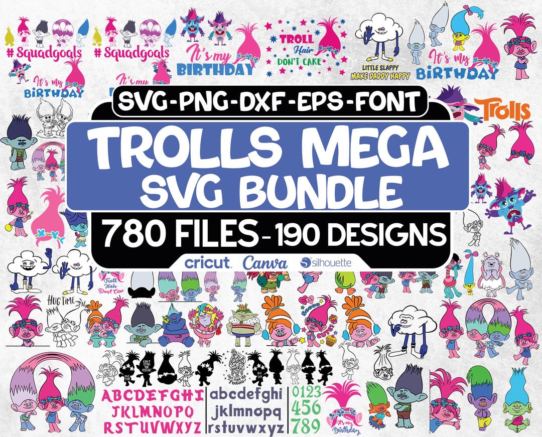 Trolls SVG Bundle, Trolls PNG, Trolls Clipart , Poppy Troll Svg, Svg ...