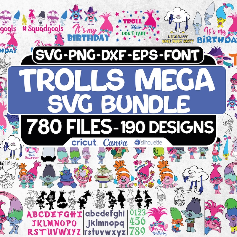 Troll Poppy Cricut - Etsy UK
