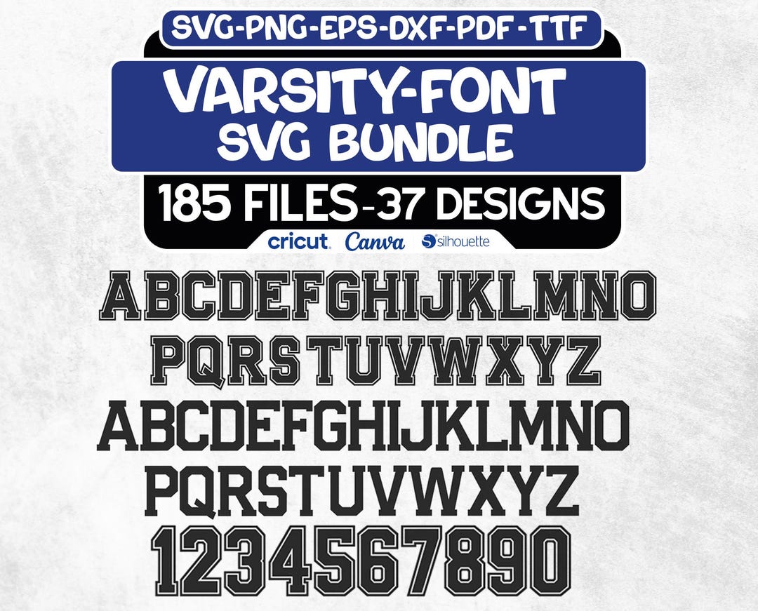 Varsity Font SVG, Jersey Font Svg, Sports SVG Alphabet, Varsity ...