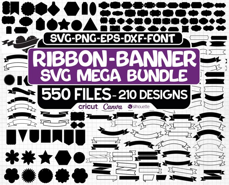 Ribbon Banner SVG, Banner Svg Bundle, Banner Clipart, Birthday Banner ...