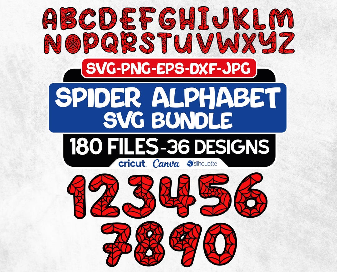Spider Font SVG, Spider ALPHABET Svg Bundle, Spider Font Clipart ...