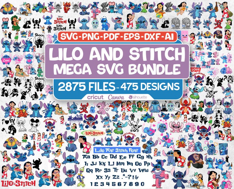Lilo and Stitch Layered SVG Bundle | Stitch SVG Files | Cute Stitch ...