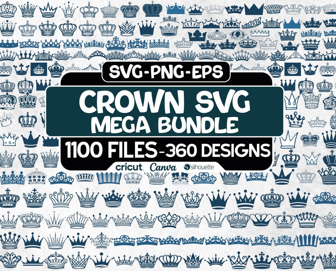 Paquete de coronas SVG, corona de rey SVG, corona de reina SVG, corona ...
