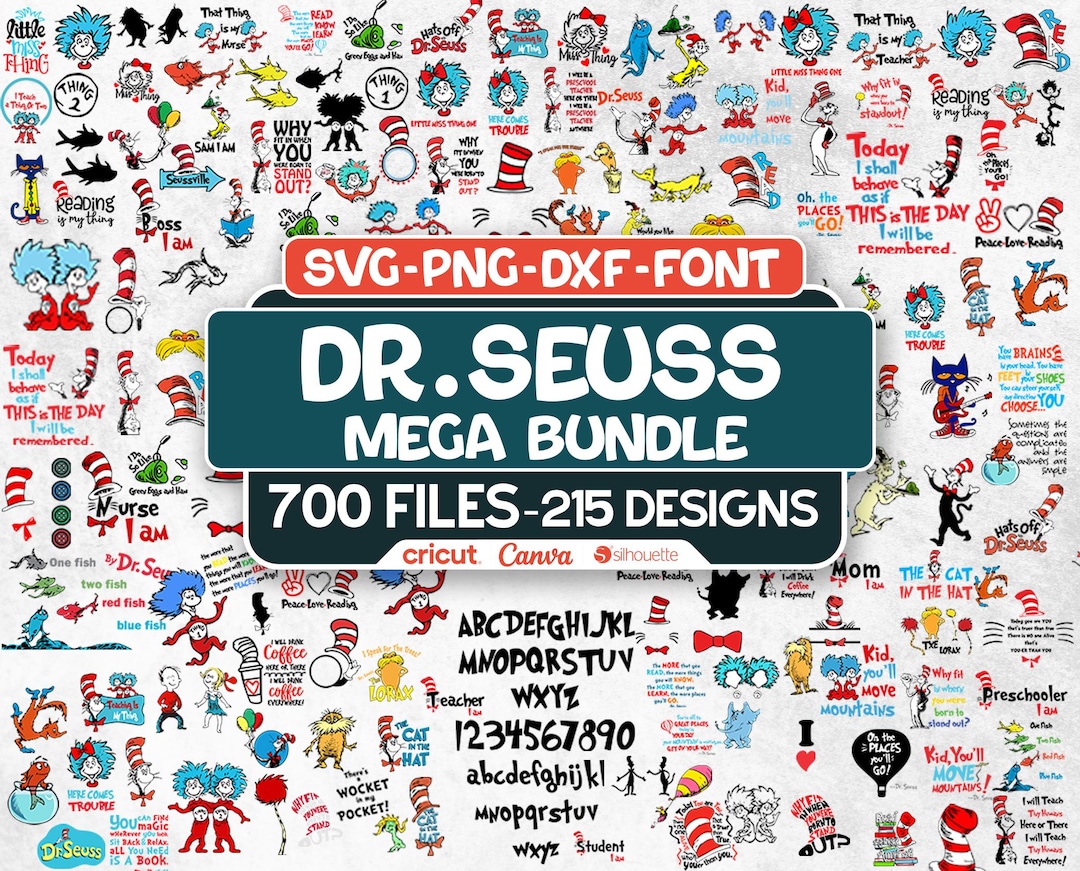 Dr. Seuss SVG Mega Bundle: 215 Designs, 700 Files (digital Download) - Etsy