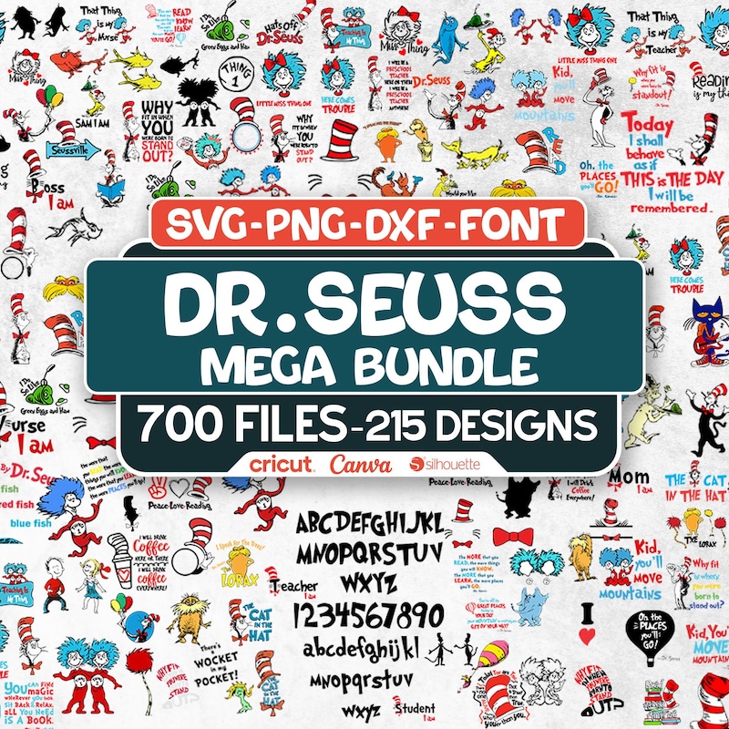 Seuss Book Characters Svg - Etsy