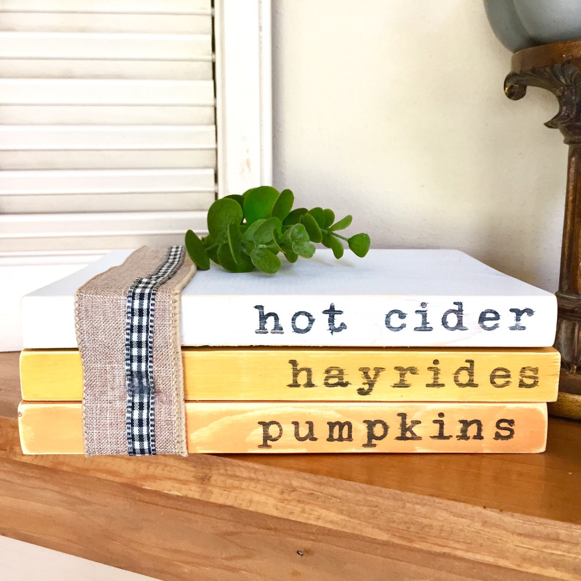 Fall Book Stack Painted Books Stack of Books Autumn Decor - Etsy