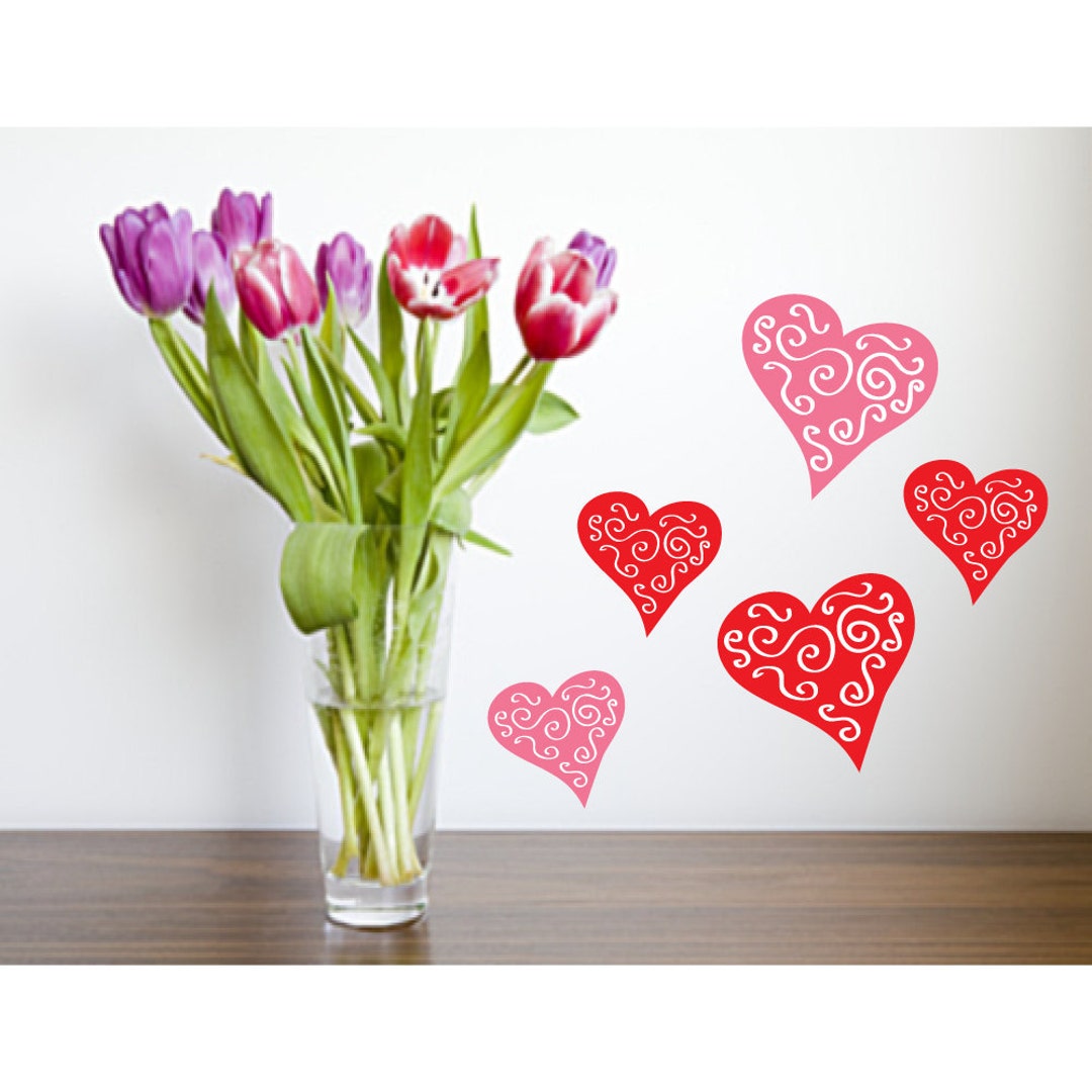 Heart Stickers Heart Wall Decor Heart Wall Art Heart Wall Decal Heart ...