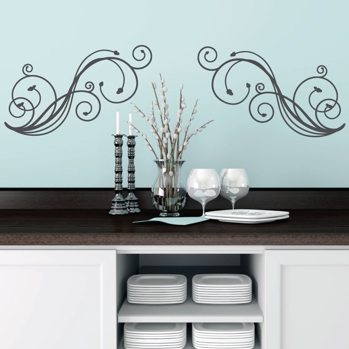 Wall Decals Stickers Wall Art Wall Decor Swirl | Etsy