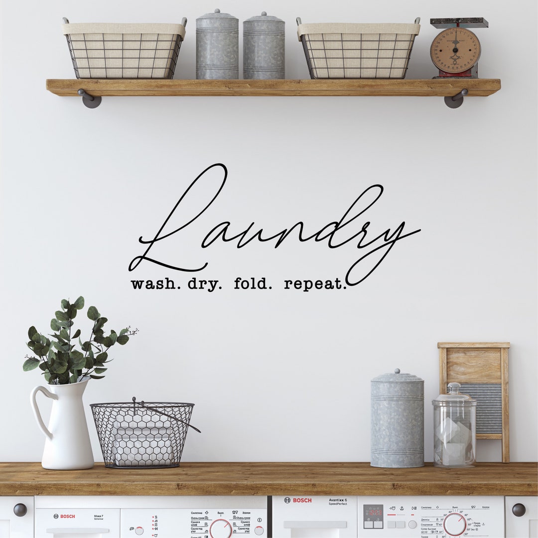 Laundry Decal, Laundry Vinyl Decal, Laundry Wall Decal, Laundry Wash ...