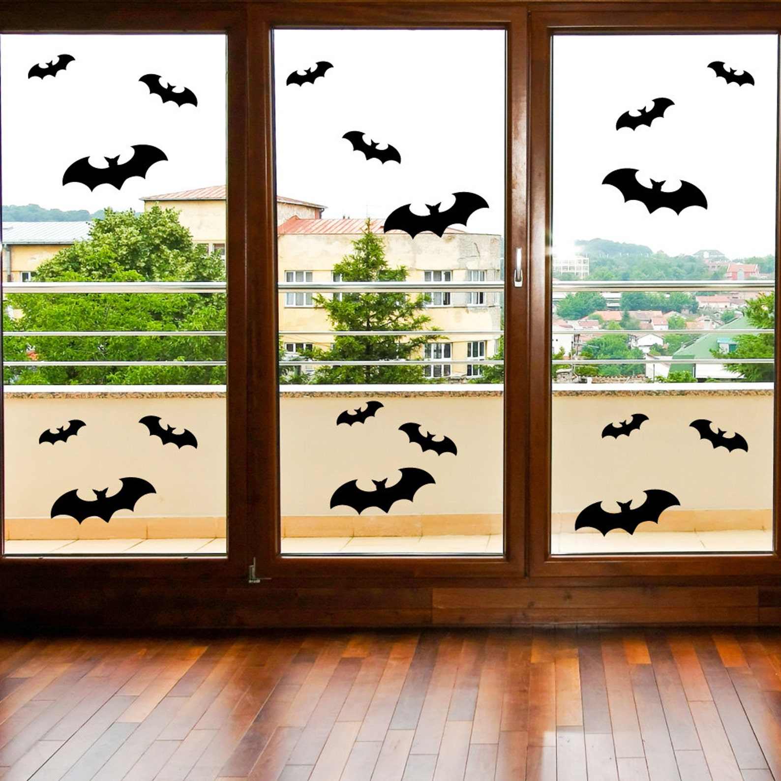 Reusable Bats Window Cling Window Sticker Halloween Decor | Etsy