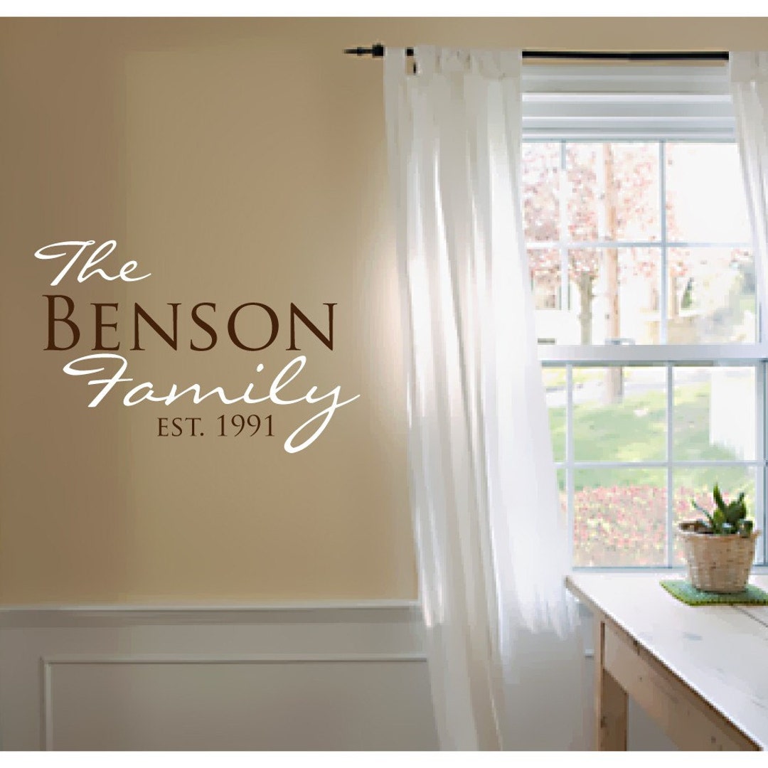 Family Wall Decals Personalized Wall Decals Family Established Signs ...