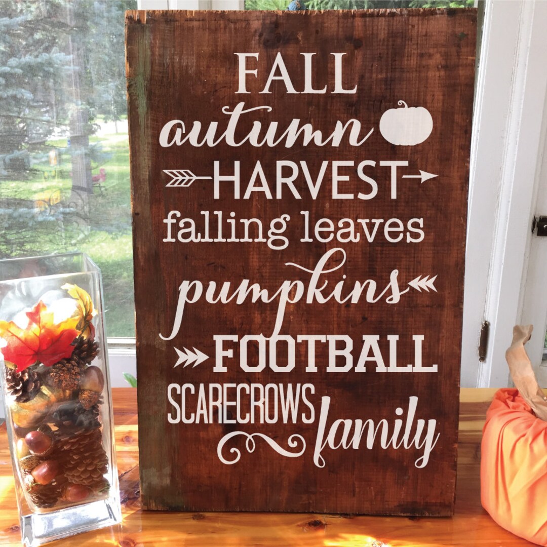 VINYL DECAL Fall Decals Fall Decor Fall Door Decor Fall Decor Sign Fall ...