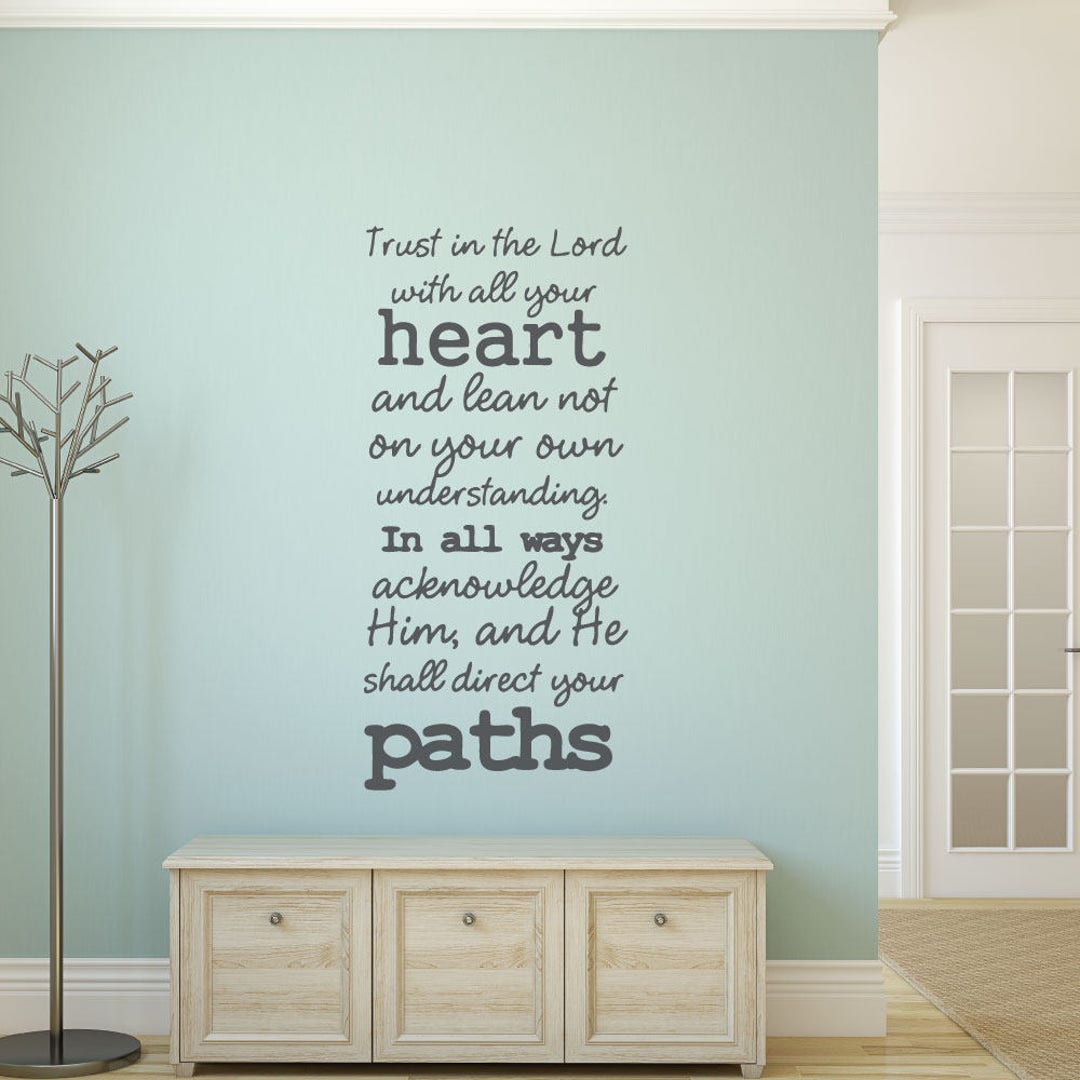 Scripture Wall Decal Scripture Wall Art Trust in the Lord Trust in the ...