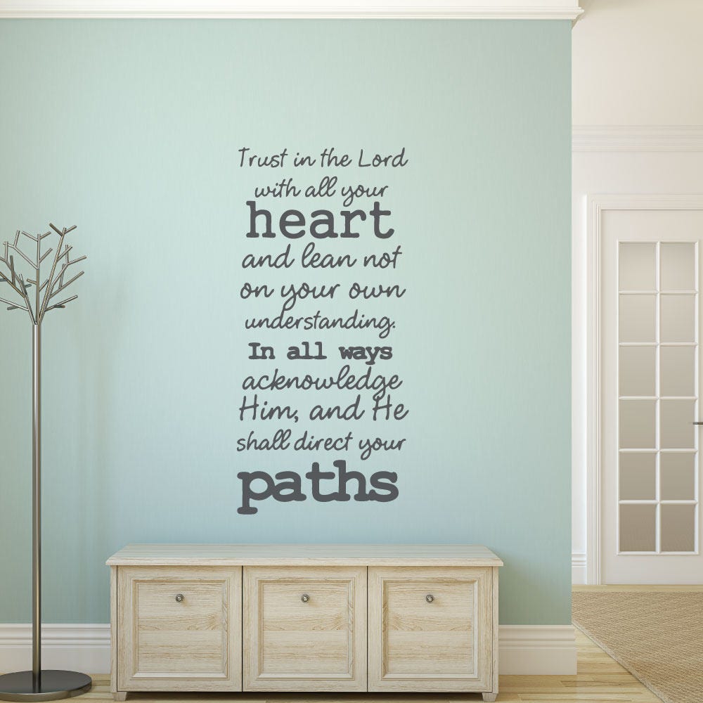 Scripture Wall Decal Scripture Wall Art Trust in the Lord | Etsy