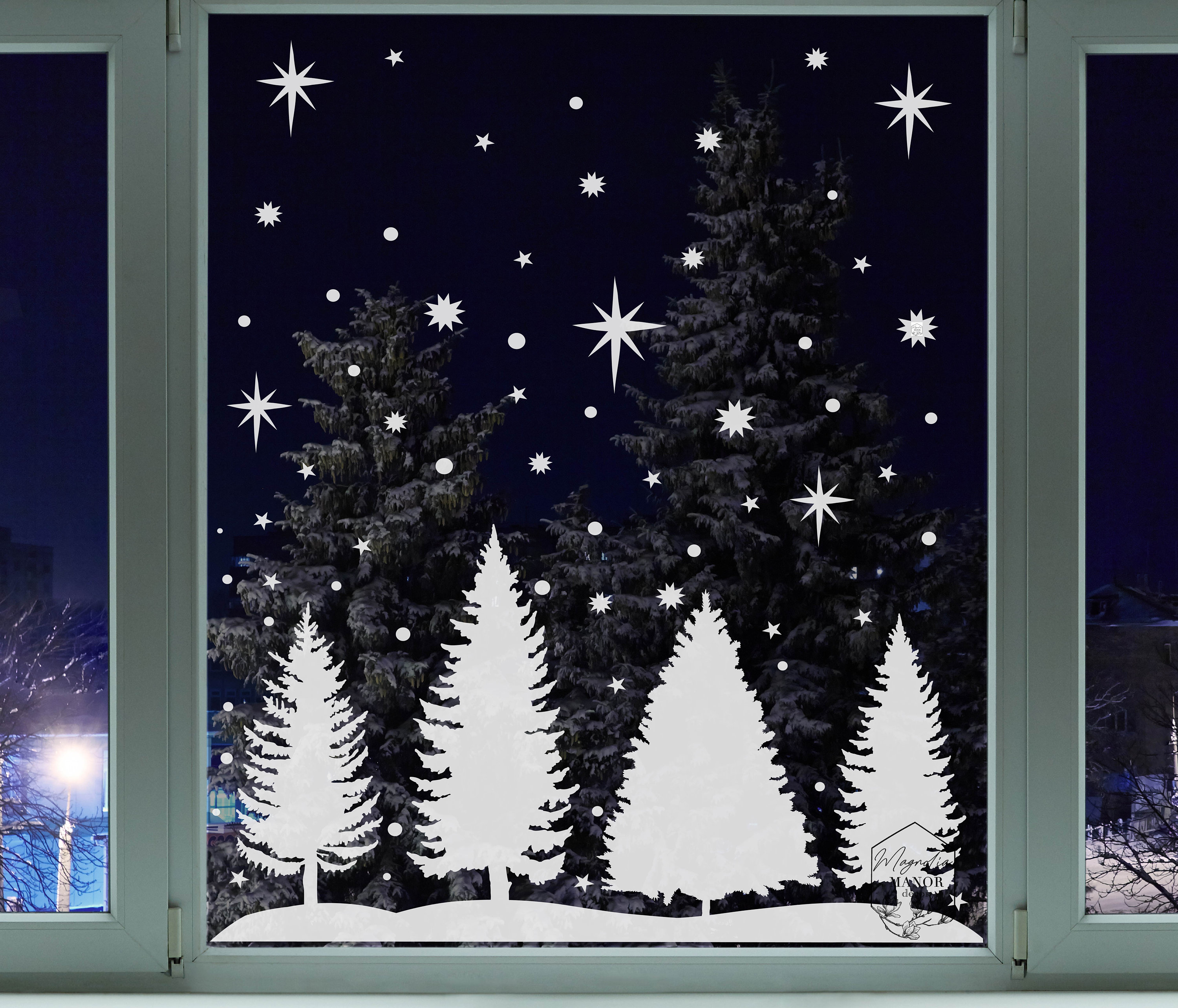 REUSABLE Window Cling Christmas Window Display Winter | Etsy
