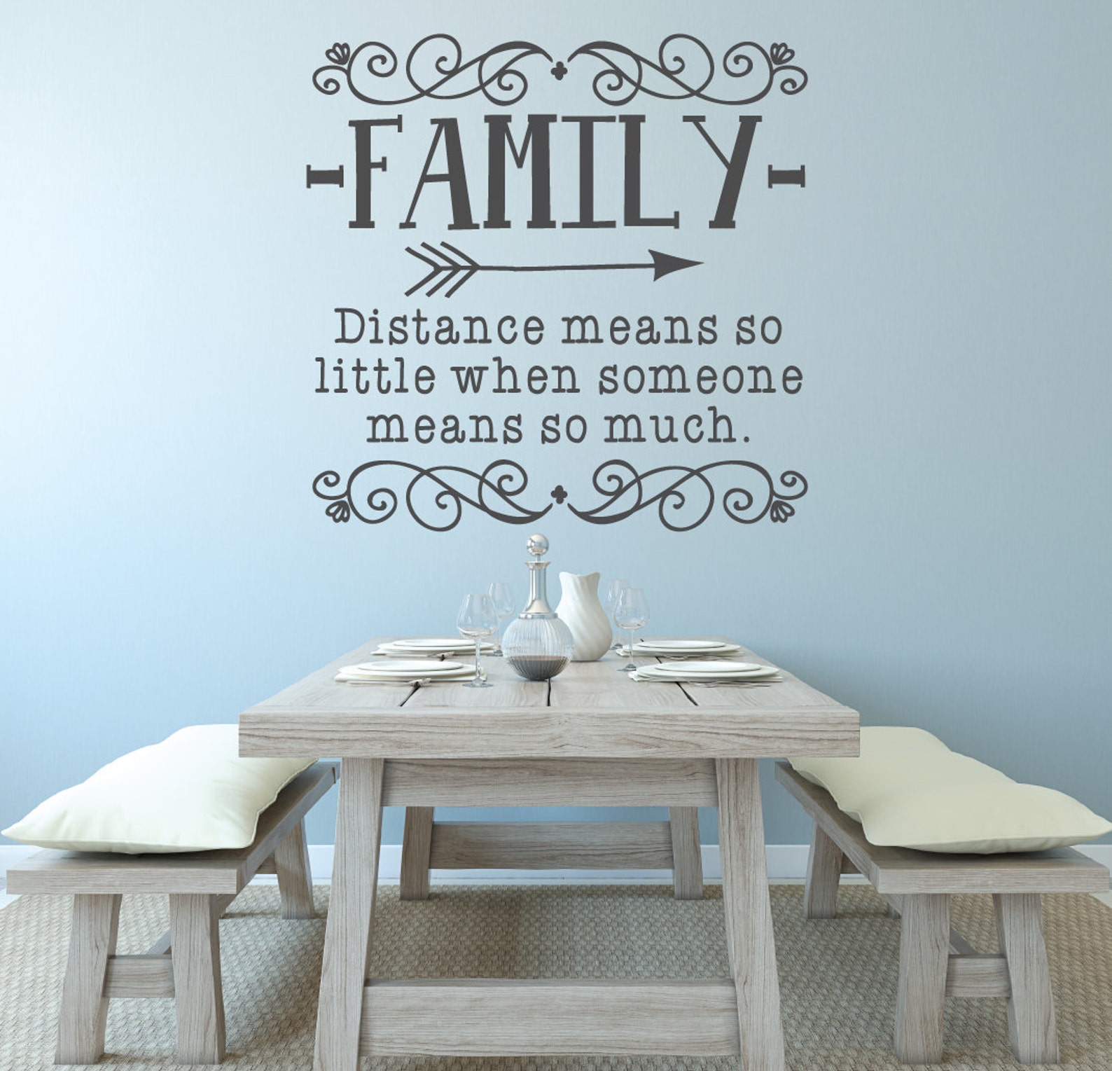Distance Means so Little Family Distance Family Wall Decal - Etsy