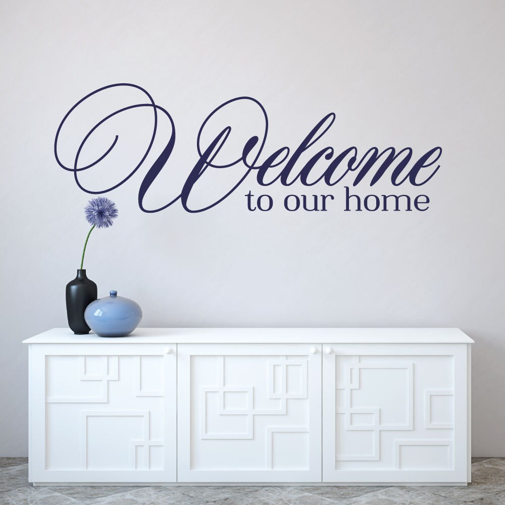 Welcome to our home Welcome Wall Decal Welcome Sign | Etsy