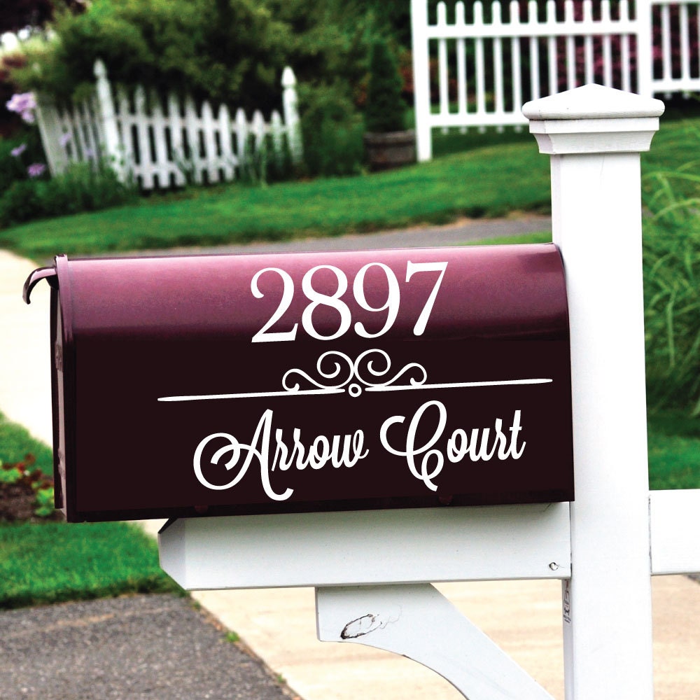 Decal Mailbox Numbers With Street Name and House Number - Etsy