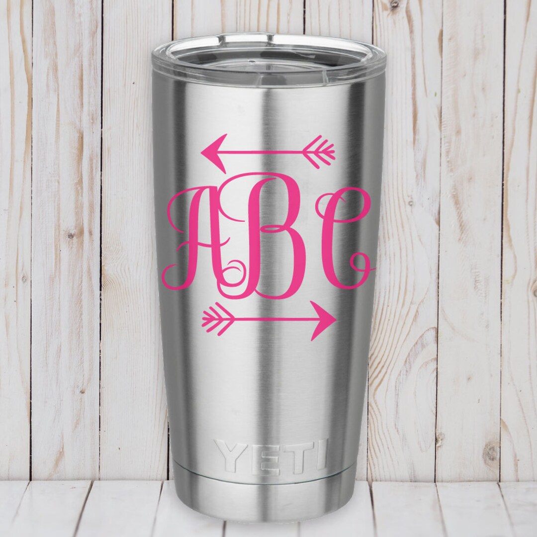 Yeti Decal Yeti Monogram Yeti Decal for Women Monogram Decal for Yeti ...