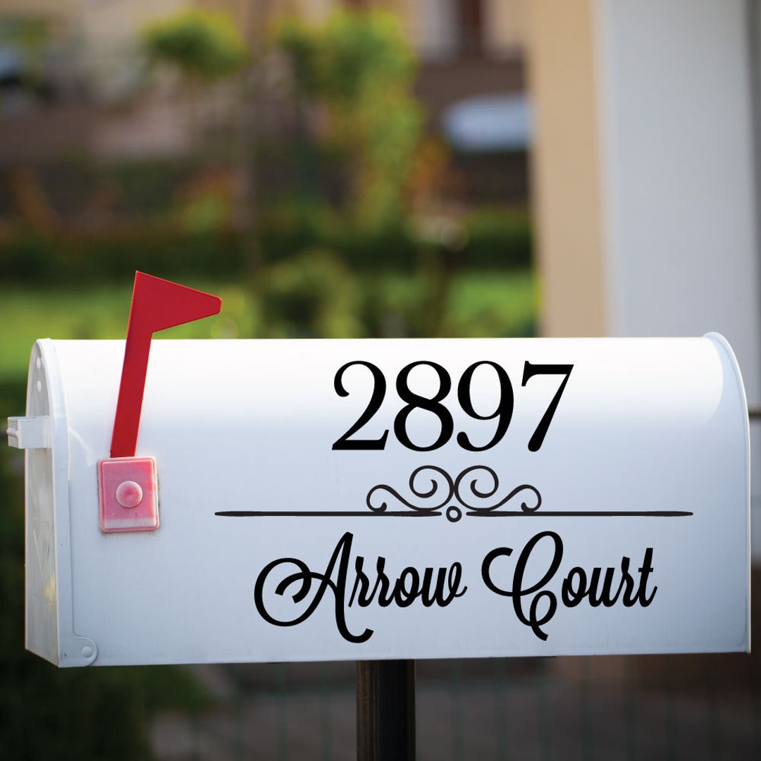 Decal Mailbox Numbers With Street Name and House Number - Etsy