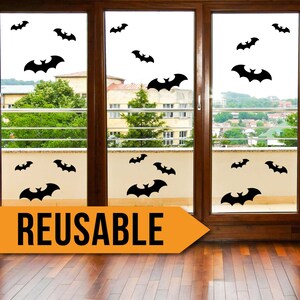 Reusable Bats Window Cling Window Sticker Halloween Decor | Etsy