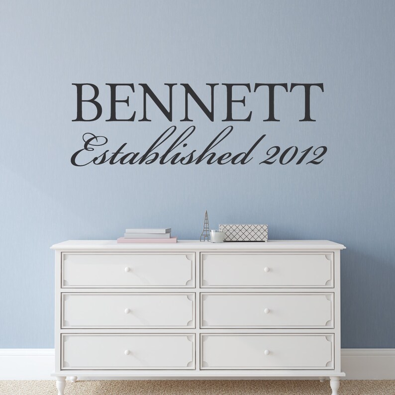 Family Decal Family Established Sign Family Wall Decal - Etsy