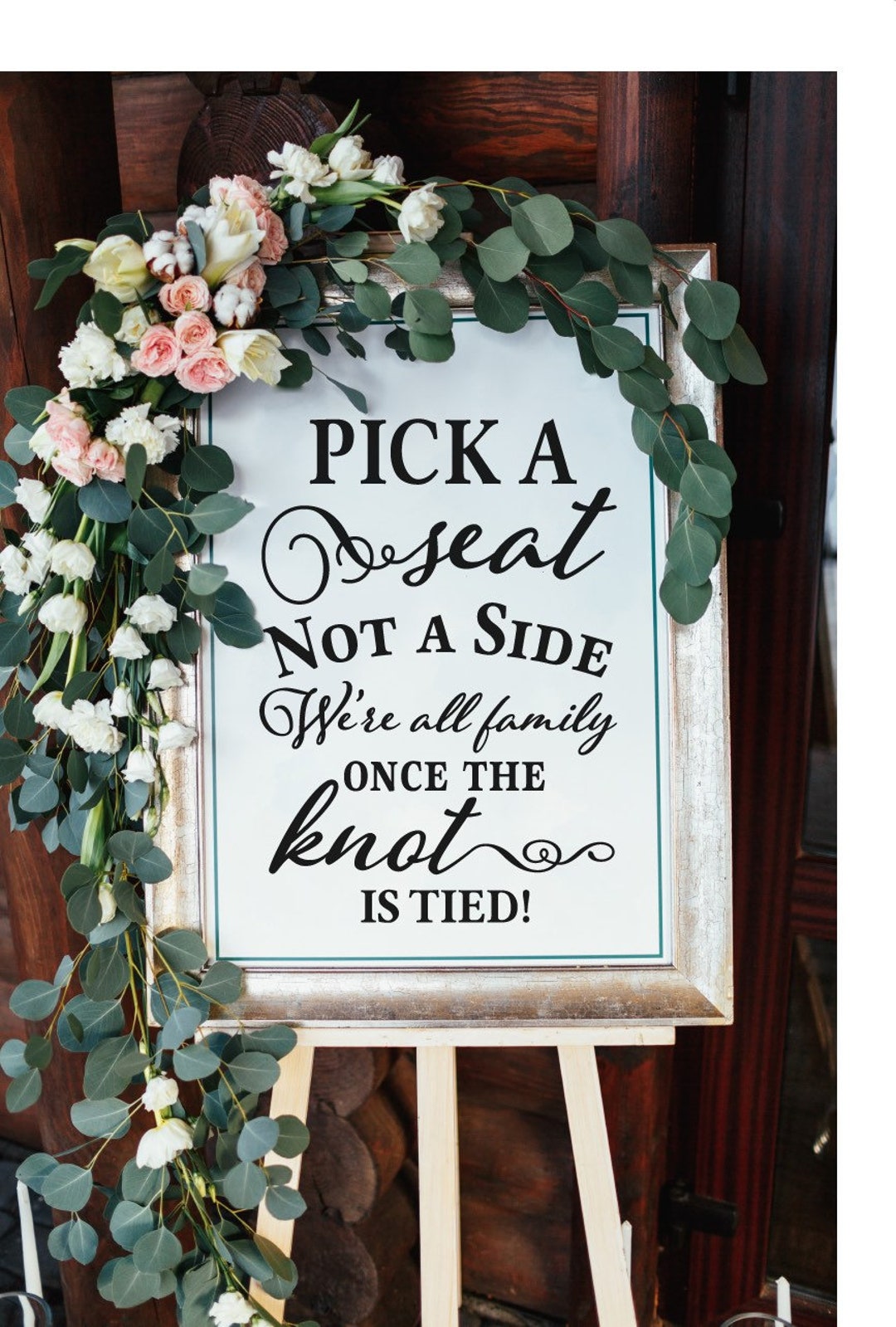 Pick a Seat Not a Side Sign Vinyl Decal, Choose a Seat Not a Side Sign ...