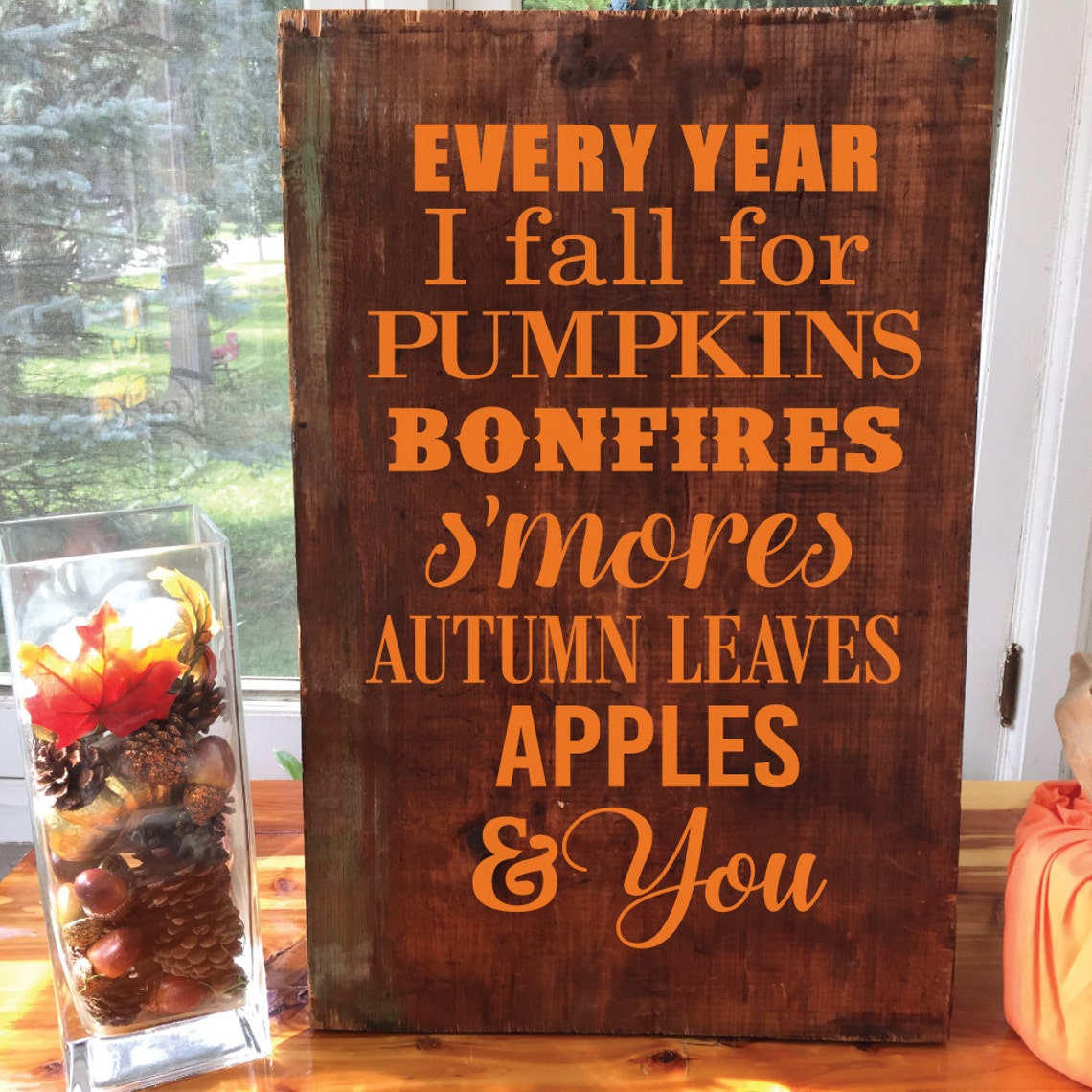 VINYL DECAL Fall Decals Fall Decor Fall Door Decor | Etsy