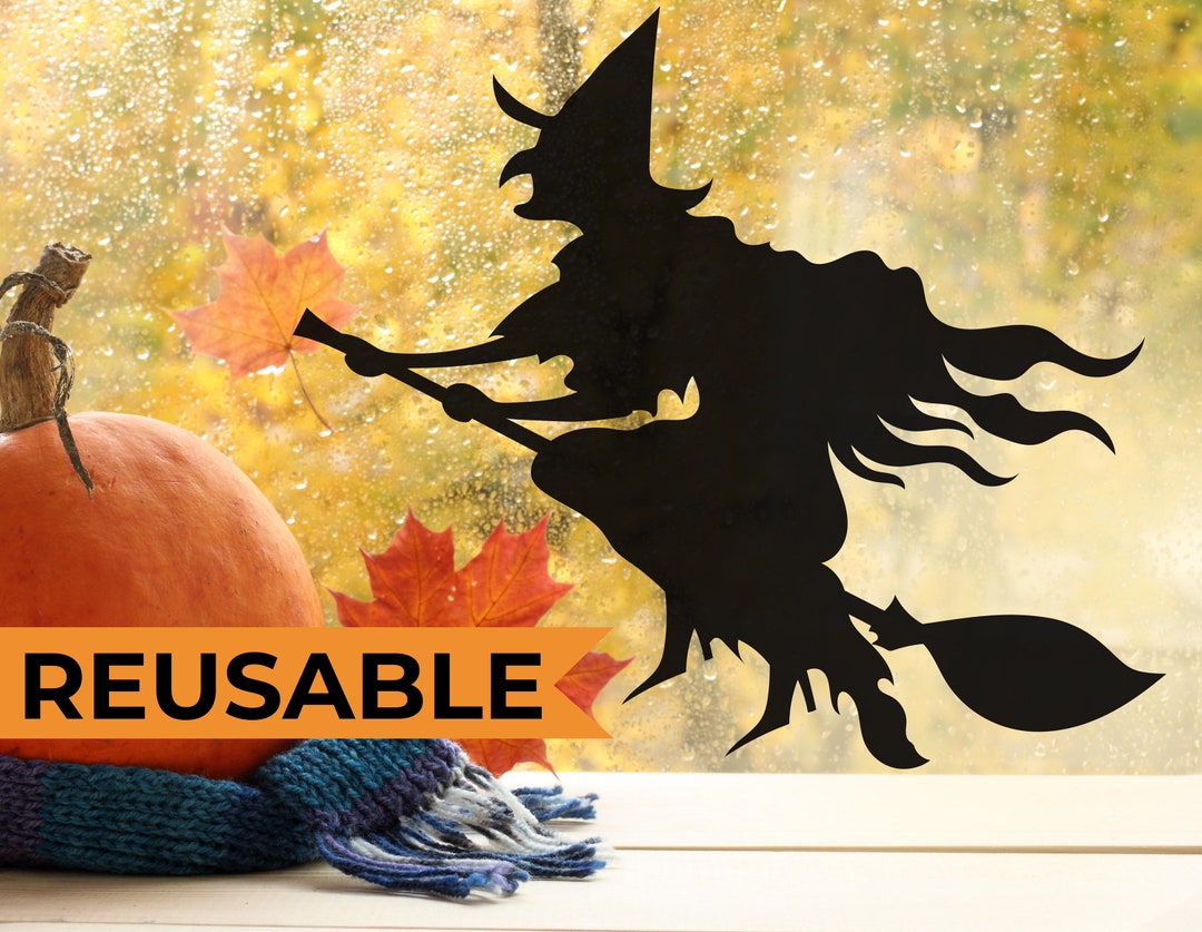 Reusable Witch Window Cling - Halloween Decor - Halloween Window ...