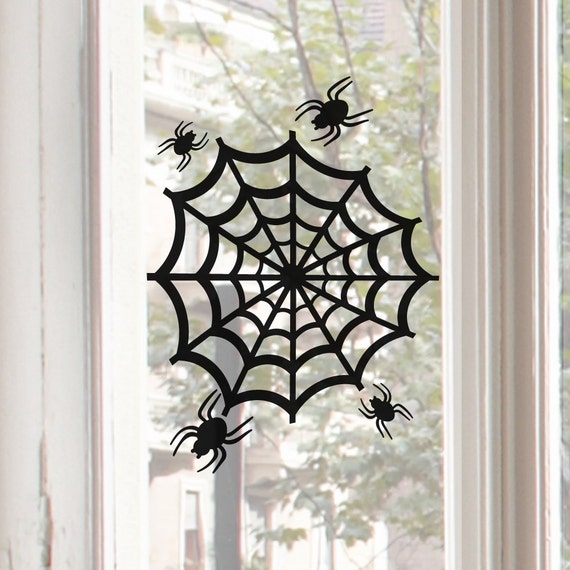 REUSABLE Spider Web Spiderweb Window Cling Window - Etsy