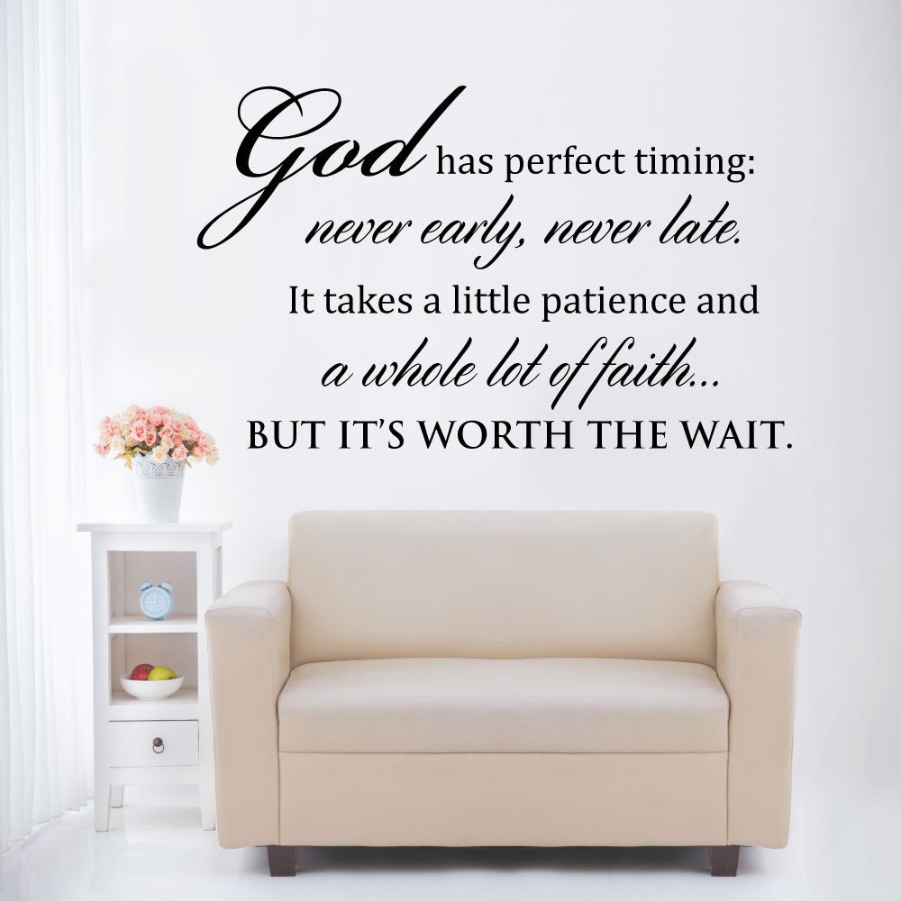 Scripture Wall Art God Has Perfect Timing Never Early Never - Etsy