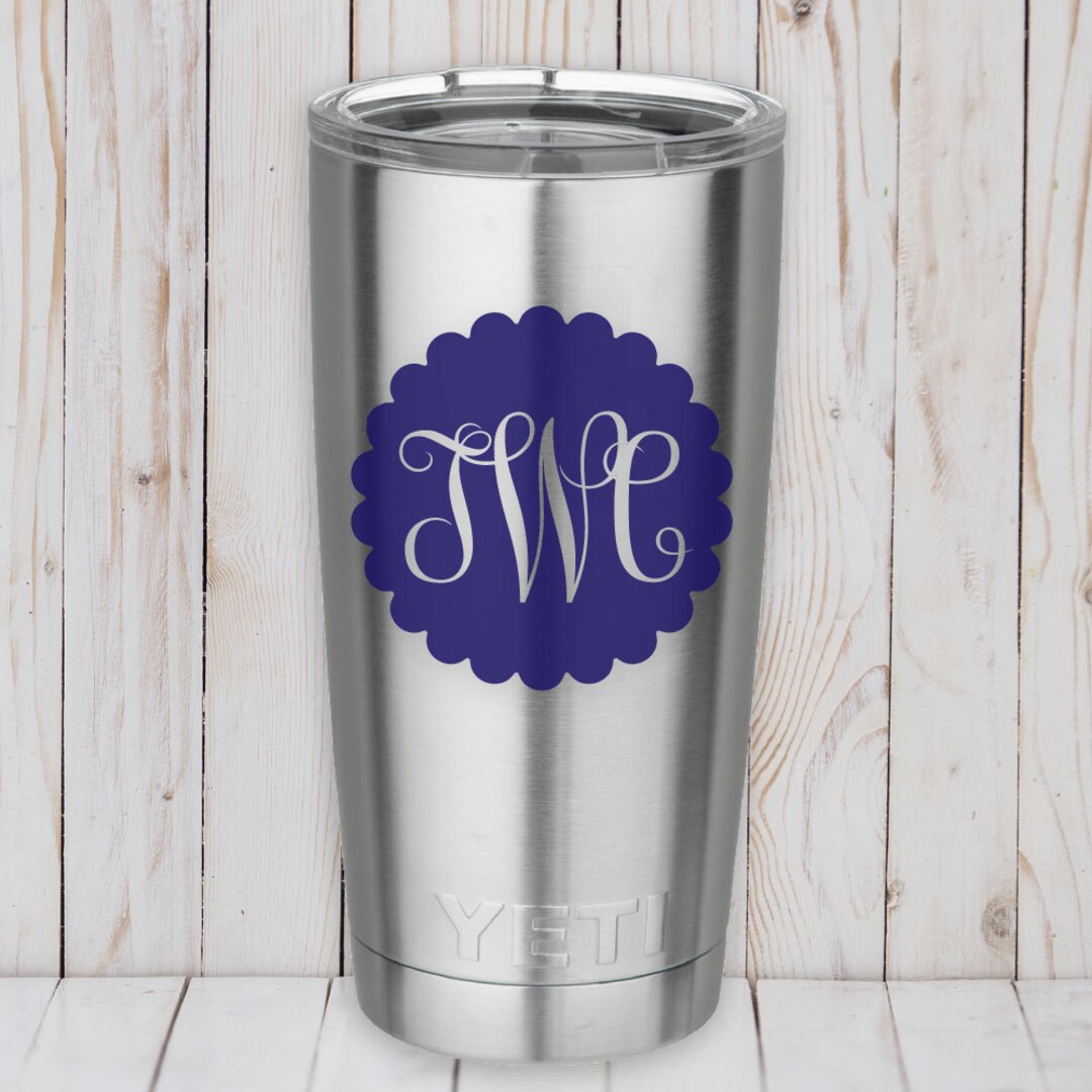 Yeti Decal Yeti Monogram Yeti Decal for Women Monogram Decal for Yeti ...