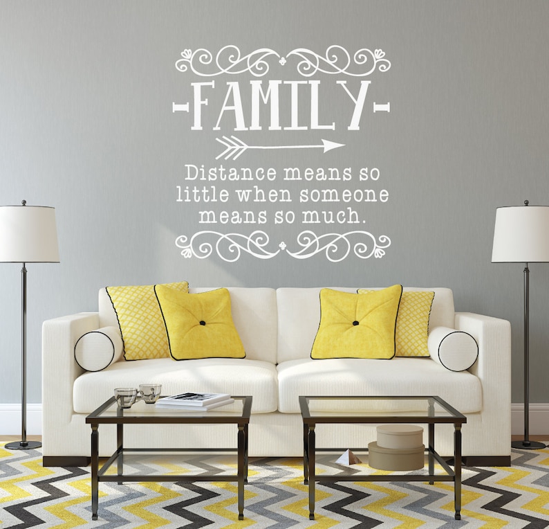 Distance Means so Little Family Distance Family Wall Decal - Etsy