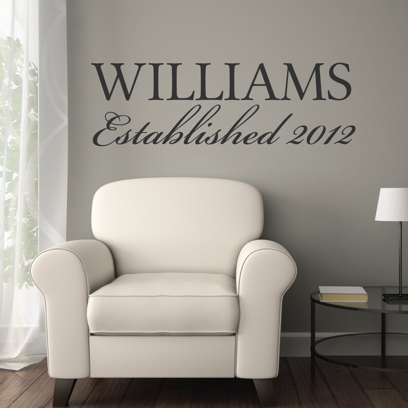 Family Decal Family Established Sign Family Wall Decal - Etsy