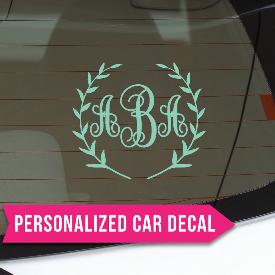 Car Monogram Decal Car Decal Car Stickers Car Decals for Women Car ...