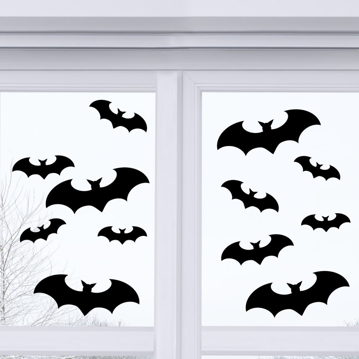 Reusable Bats Window Cling Window Sticker Halloween Decor | Etsy