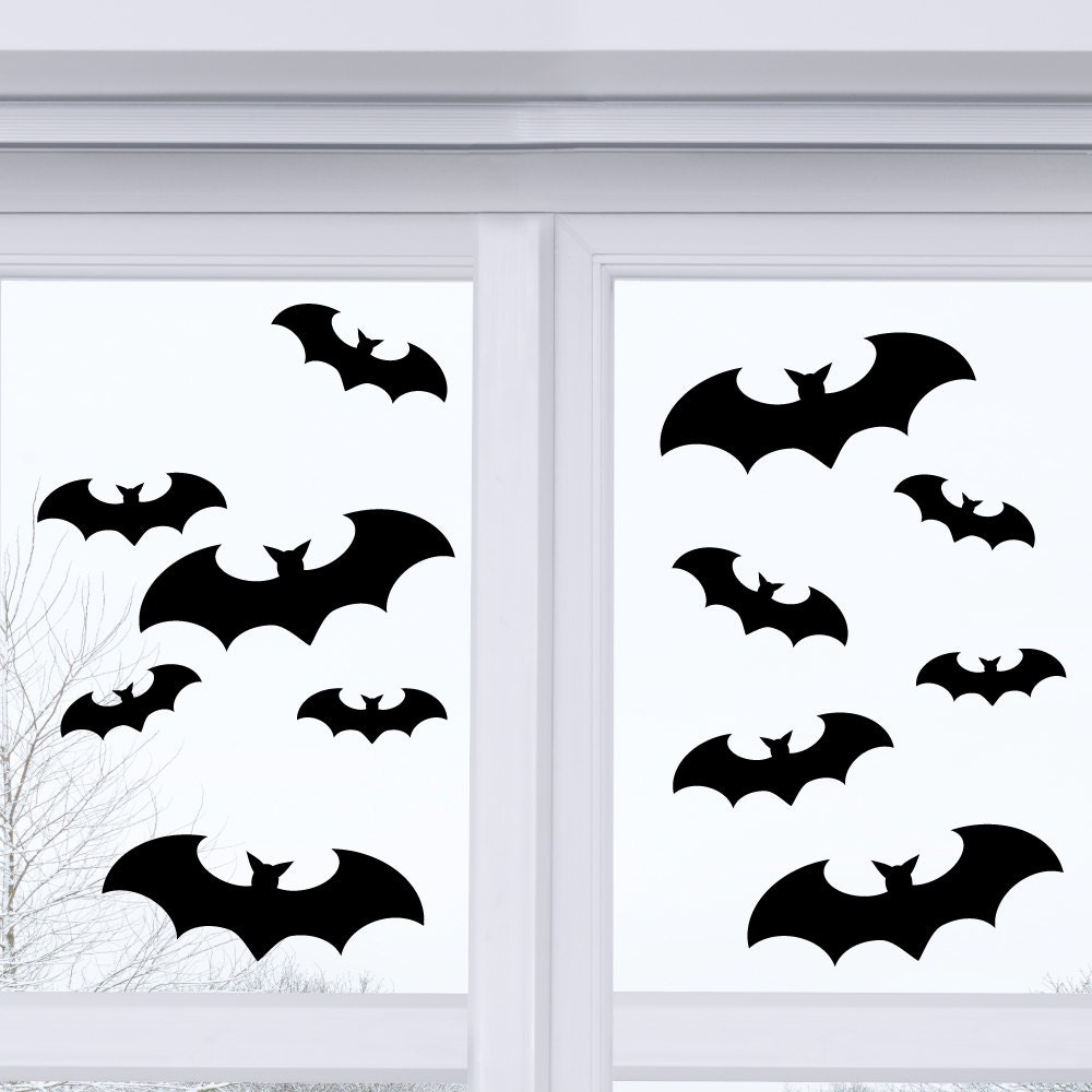 Reusable Bats Window Cling Window Sticker Halloween Decor | Etsy