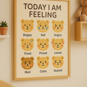 Today I Am Feeling Bear Emotions Chart for Kids | Printable Feelings ...