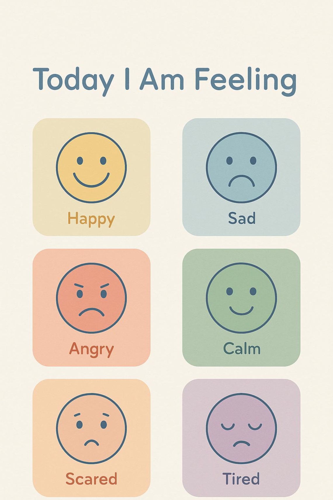 Today I Am Feeling Chart for Kids | Printable Emotions Chart With ...