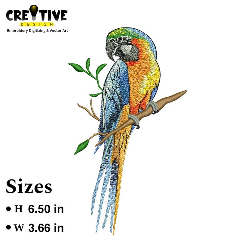 Parrot Embroidery - Etsy