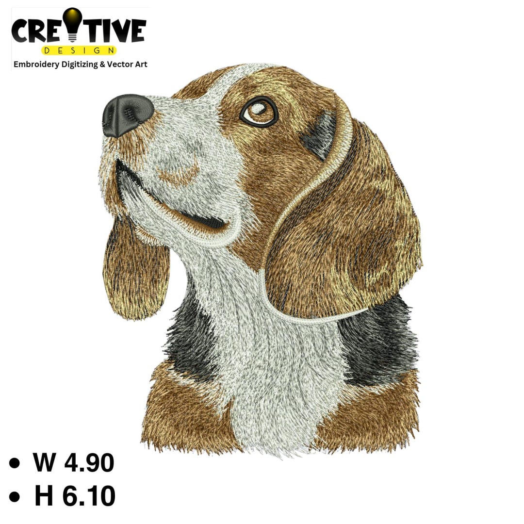 American Beagle Embroidery Design: Pet Dog Machine Embroidery File ...