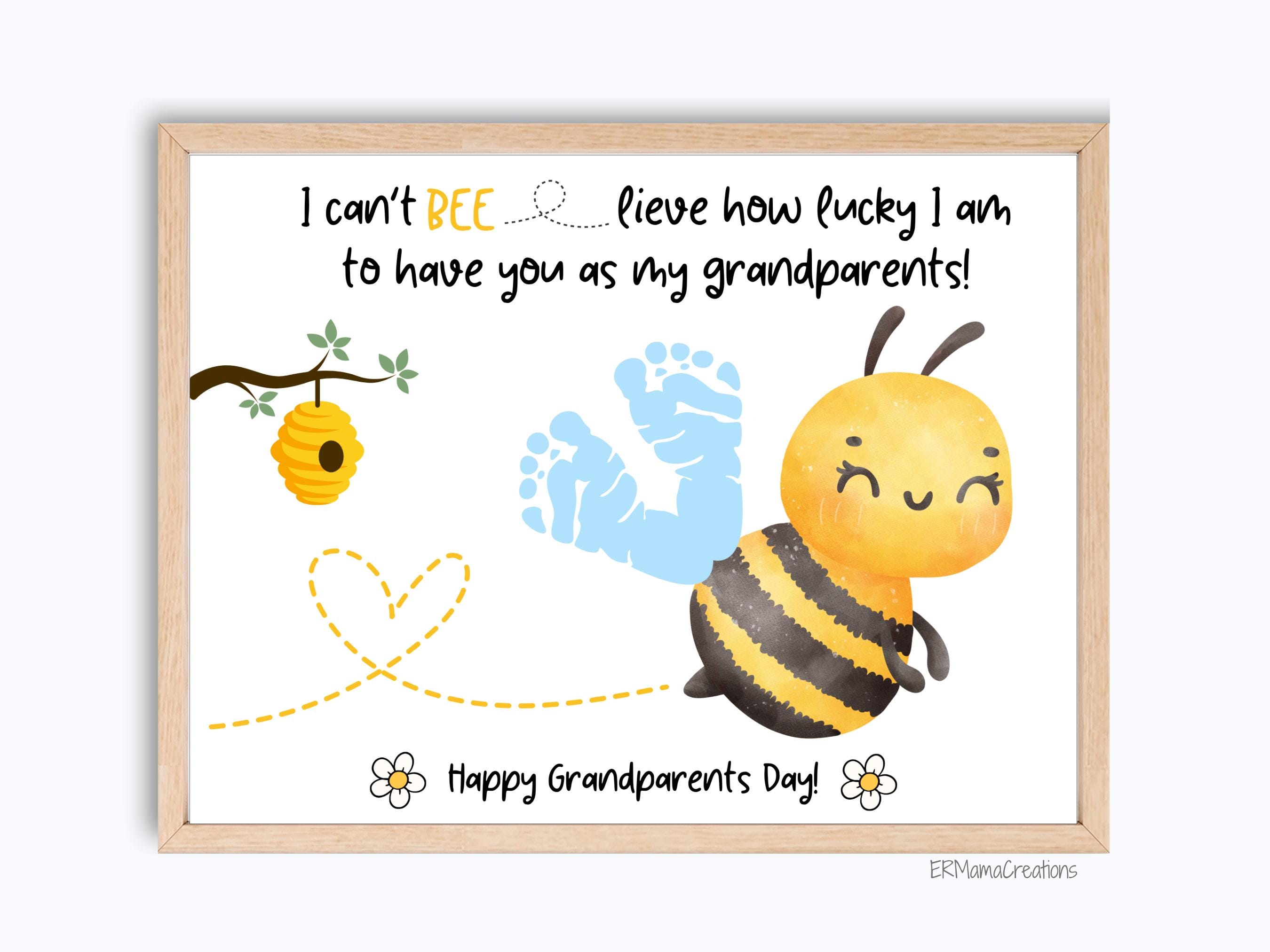 Grandparents Day Handprint Footprint Craft | Bee Can't Bee-lieve How ...