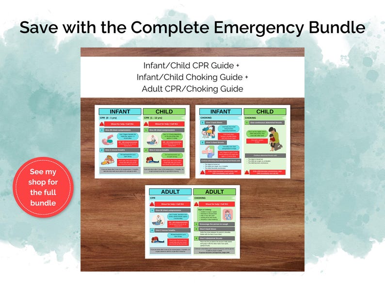Infant & Child CPR Guide: Printable Emergency Preparedness Reference ...