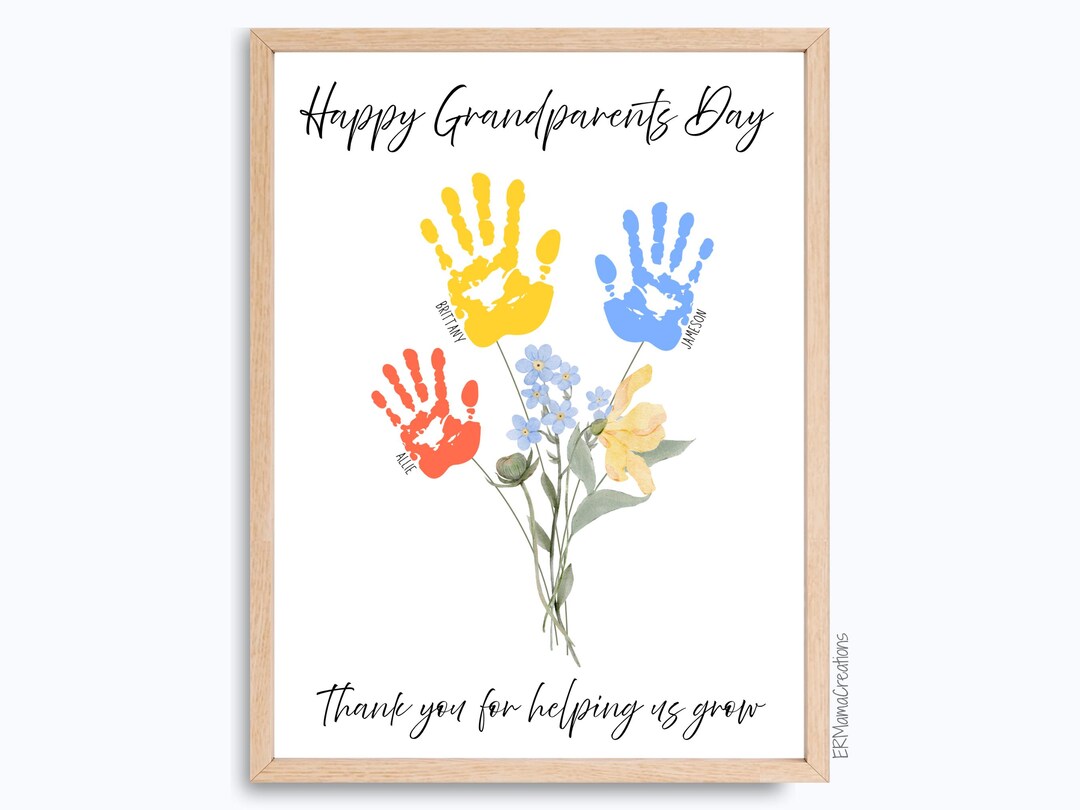 Grandparents Day Handprint Craft | Bouquet of Flowers Art Printable ...