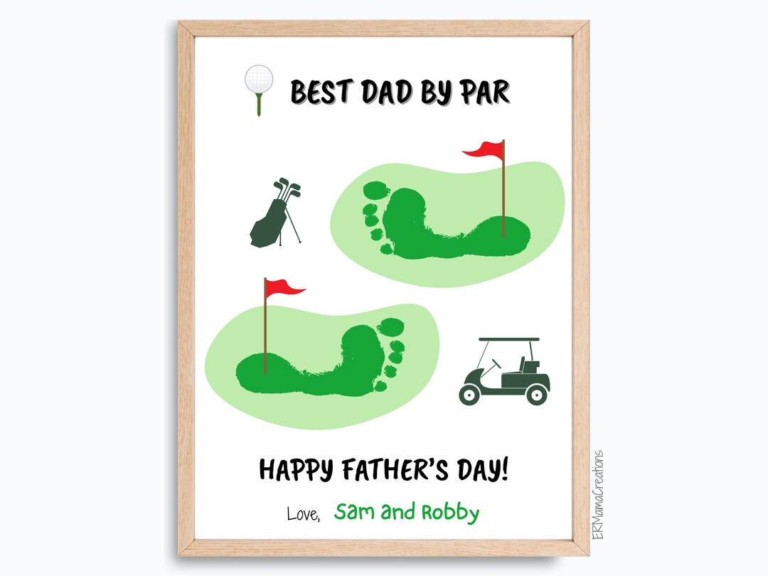 Father's Day Handprint Footprint Craft | Golf Best Dad by Par | Kids ...