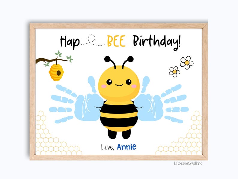Birthday Handprint Craft | Hap-bee Birthday | Kids Gift to Family and ...