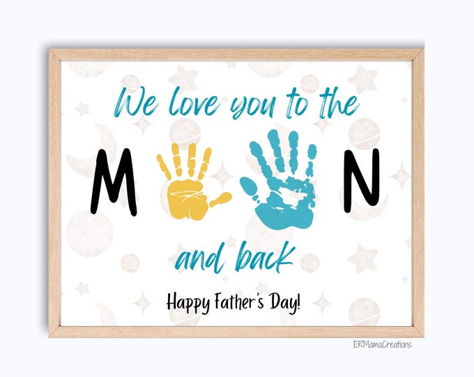 I Love You to the Moon Birthday Card for Dad From Kid, Printable ...