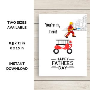 Firefighter Father's Day Handprint Footprint Crafts | Digital Download ...