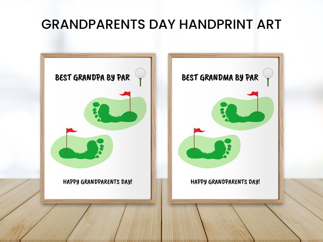 Grandparents Day Handprint Craft | Golf Best Grandpa Grandma by Par ...