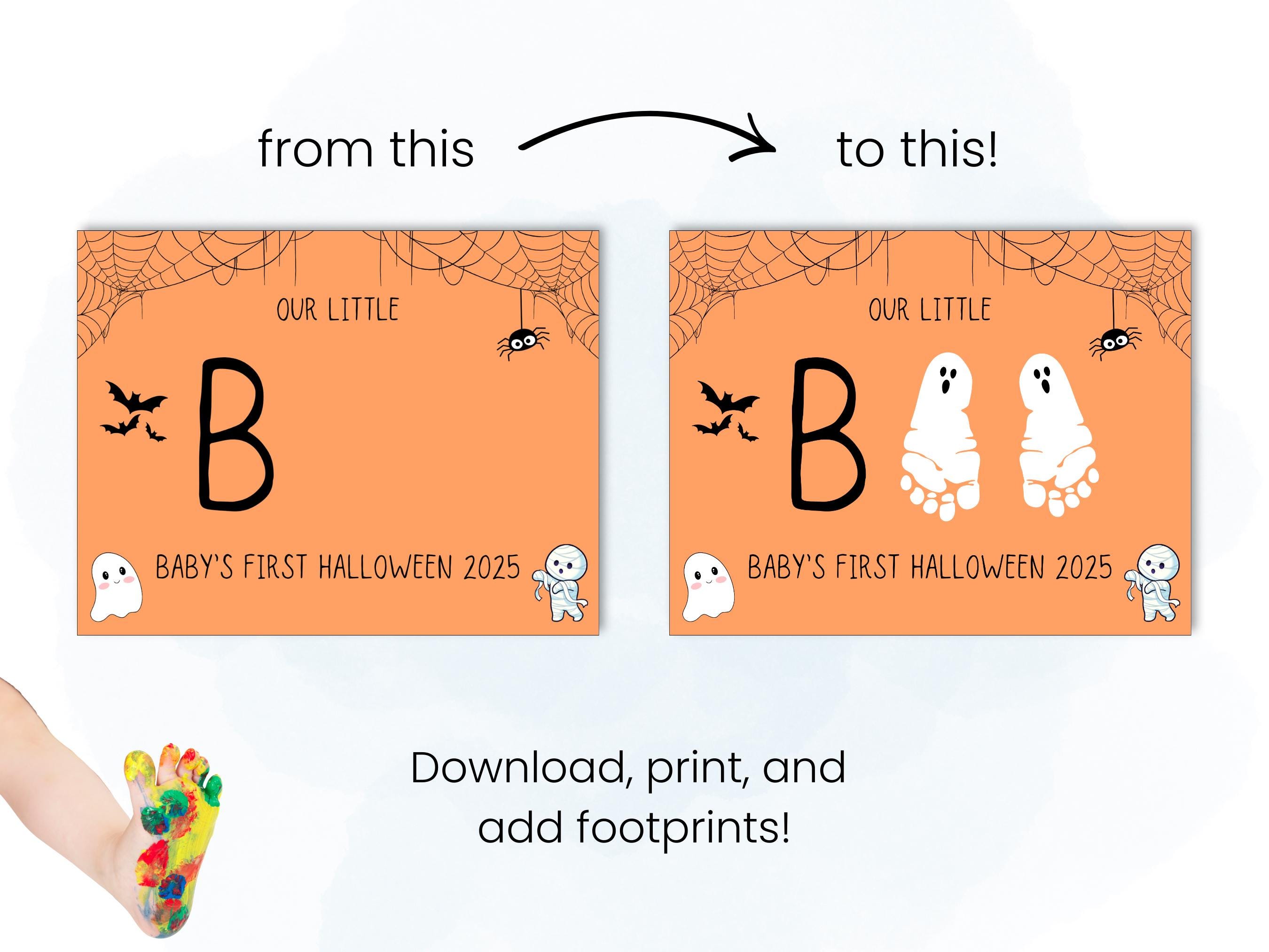 Baby's First Halloween Ghost Footprint Art: Our Little Boo | Keepsake ...
